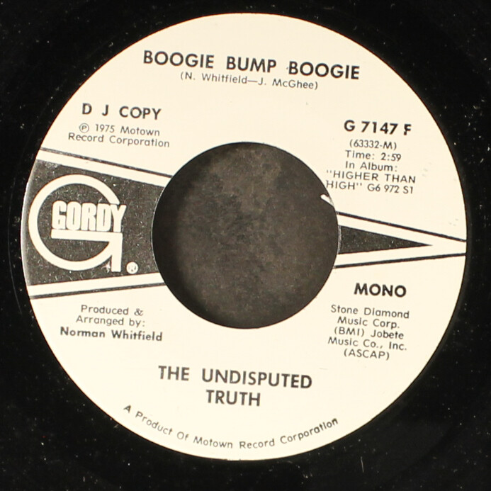 UNDISPUTED TRUTH: boogie bump boogie / mono GORDY 7" Single 45 RPM | eBay