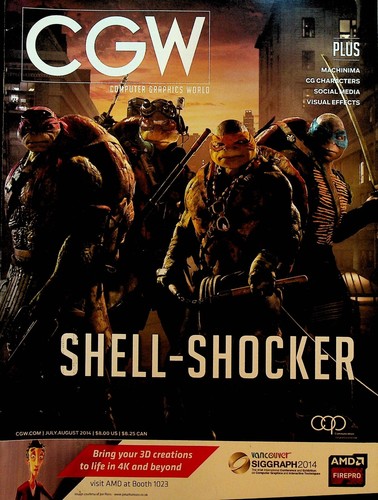 CGW Computer Graphics World Magazine July 2014 TMNT Teenage Mutant ...
