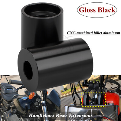 Motorcycle Black CNC 1.75" Riser Extensions Kit For Harley 1 ...
