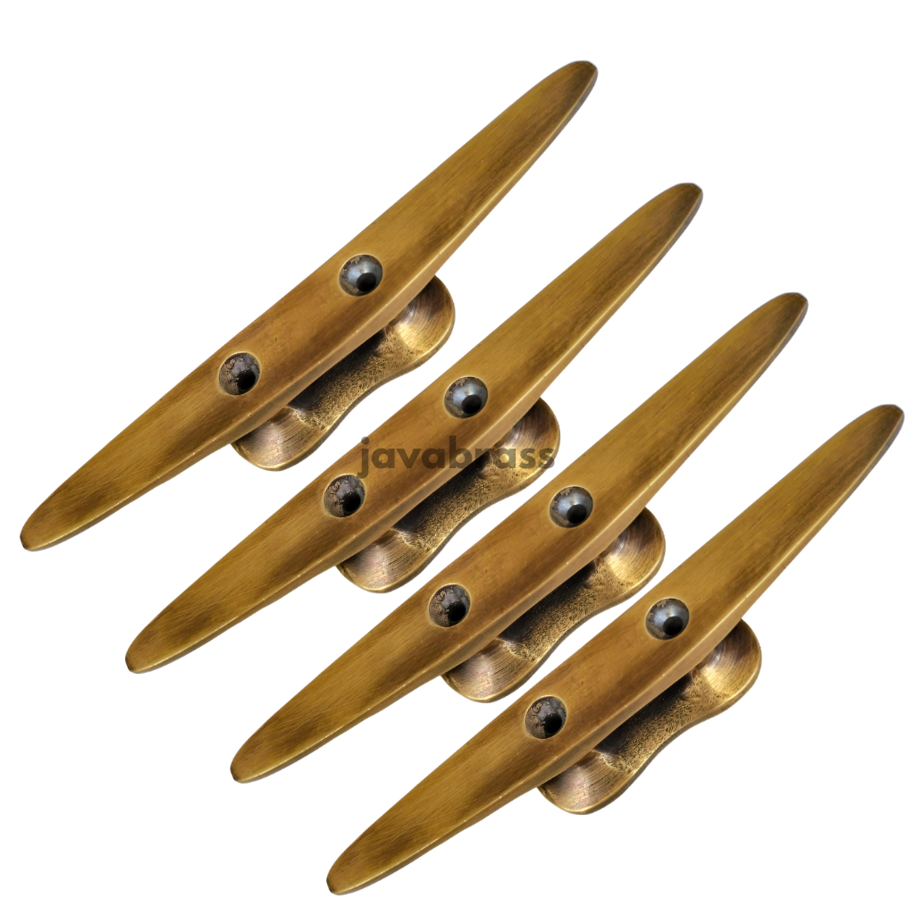 5.51" Lot 4 pcs Solid brass boat cleats Hooks | Retro Brass nautical ...