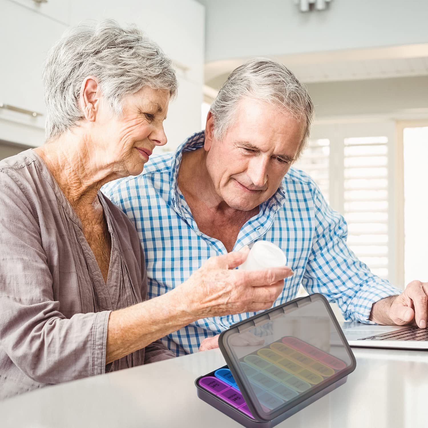 Week Medication Tablet Organizer Moisture-Proof Travel Dosette Box ...