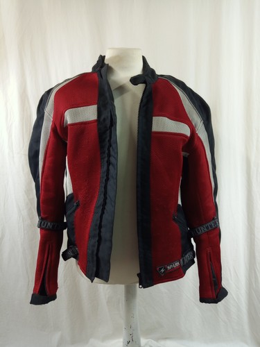 Hunter Class Motorcycle Jacket Size 2XL Black Red White Padded Zip ...