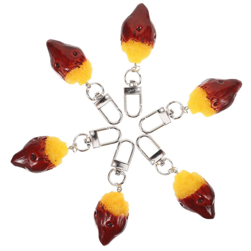6 Pcs Mini Food Charms Lovely Keychain Fake Sweet Potato Pendants ...