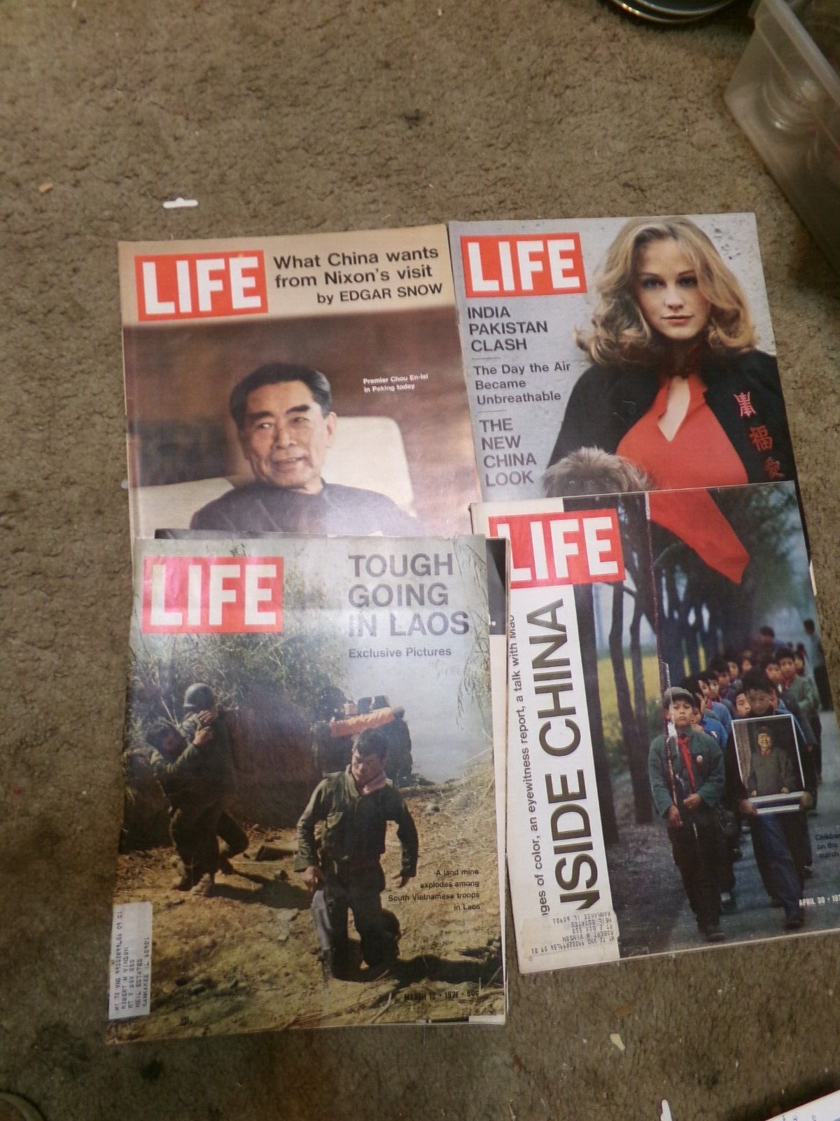 VINTAGE LOT 4 LIFE MAGAZINES WORLD EVENTS CHINA LAOS INDIA PAKISTAN ...