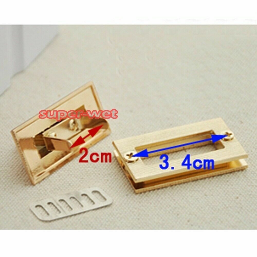 2 X Metal Bag Purse Closure Turn Twist Lock Clasp Fastener Craft Gold ...