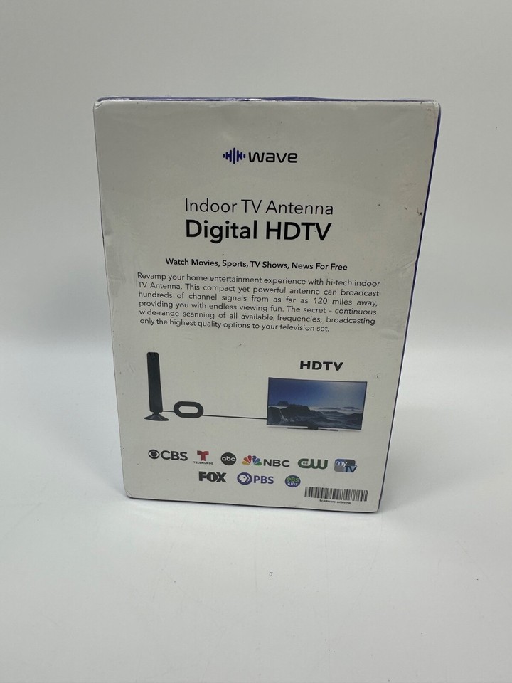 Wave Indoor TV Antenna 4K Ultra HD 1080P Full HD Digital HDTV 120+ Mile ...