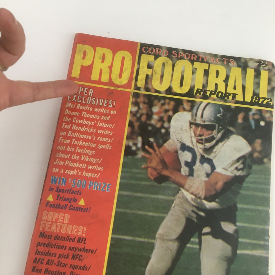 Pro Football Magazine 1972 Dallas Cowboys' Duane Thomas Running Back No ...