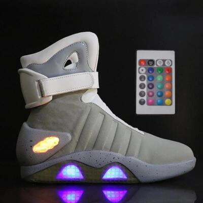 Men Boots Back to Future Adult USB Charging LED Shoes with Remote ...