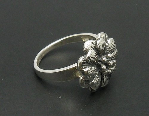 Handmade Sterling Silver Women's Ring Hallmarked Solid 925 Flower ...