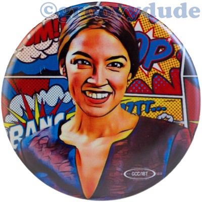 AOC Alexandria Ocasio-Cortez NY 14 House Squad Comic Campaign Pin ...