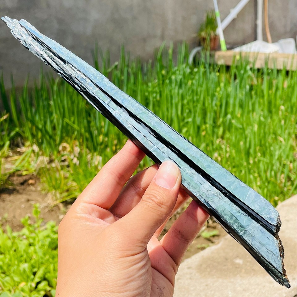 176g Long Natural Blue Vivianite Quartz Crystal Hydrous Iron Phosphate ...