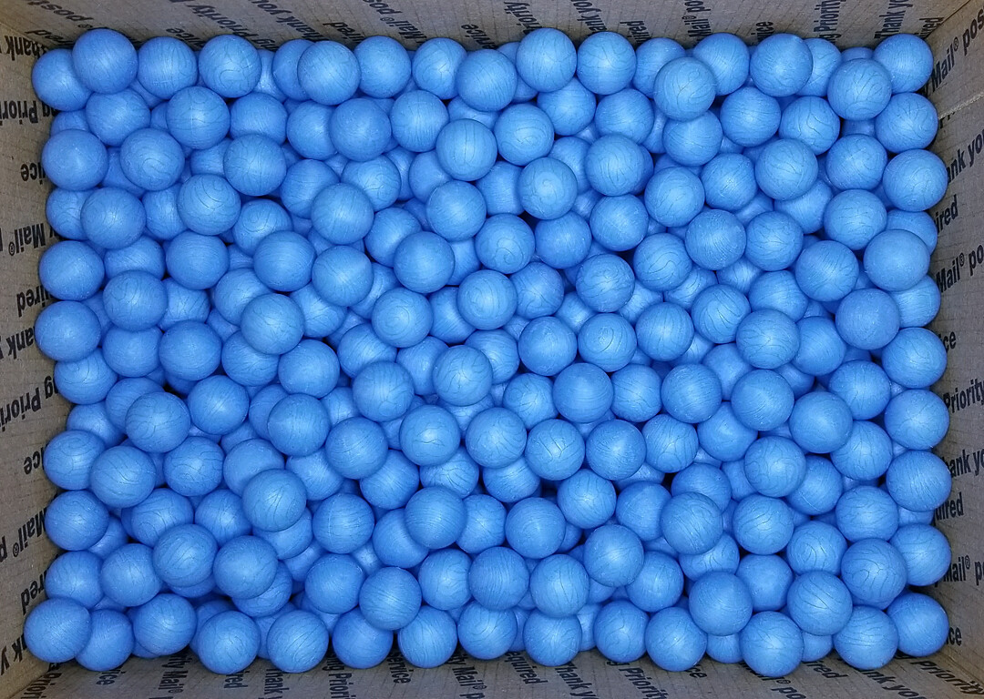 500 Ultra PREMIUM .68 cal BLUE Reusable Paintless Practice Paintballs c ...