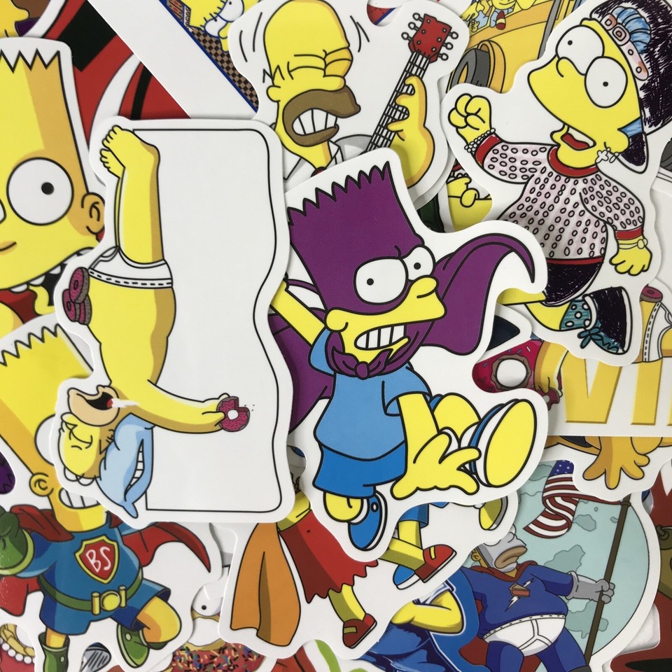 100pc The Simpsons Homer Bart TV Notebook Guitar Laptop Decal Sticker ...