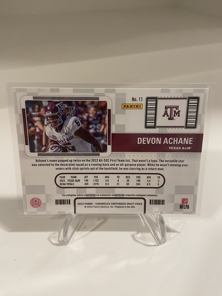 2023 Chronicles Draft Picks Devone Achane Miami Dolphins Rookie Texas A ...