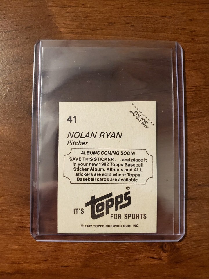 Nolan Ryan - 1982 Topps Stickers - #41 - Houston Astros | eBay