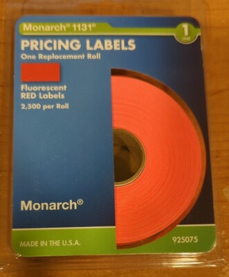 Monarch 1131 1 Line Pricing Labels Replacement Roll Fluorescent Red ...