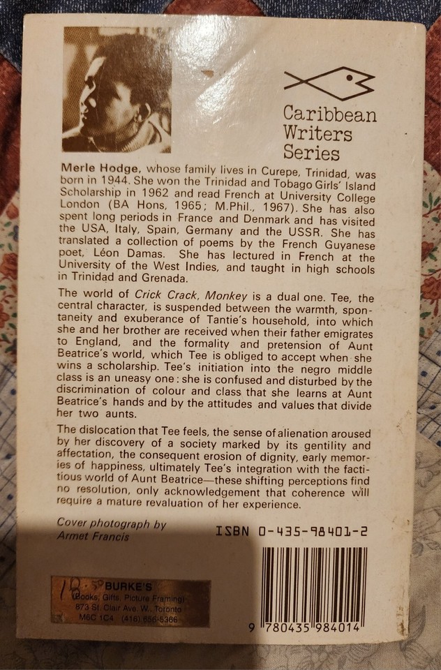 Crick Crack Monkey By Merle Hodge Paperback Vintage | eBay