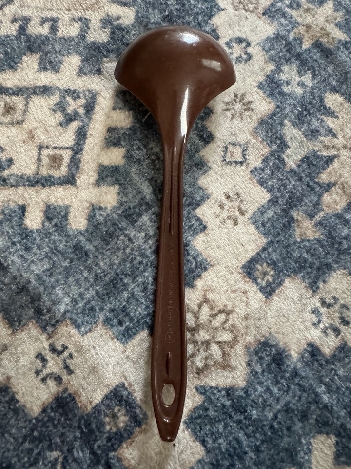Vintage Copolymer Hutzler Brown Soup Ladle USA Made Mid-Century Kitchen ...
