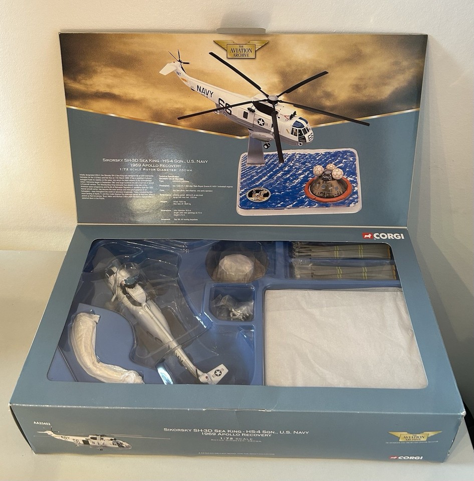 Corgi AA33402 Sikorsky Sea King Helicopter US Navy 1969 Apollo 11 ...