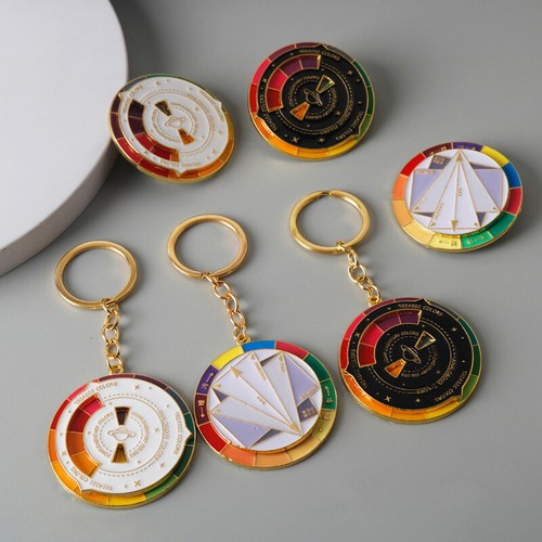 Spinning Color Compass Enamel Keychain Novelty Rotatable Palette ...