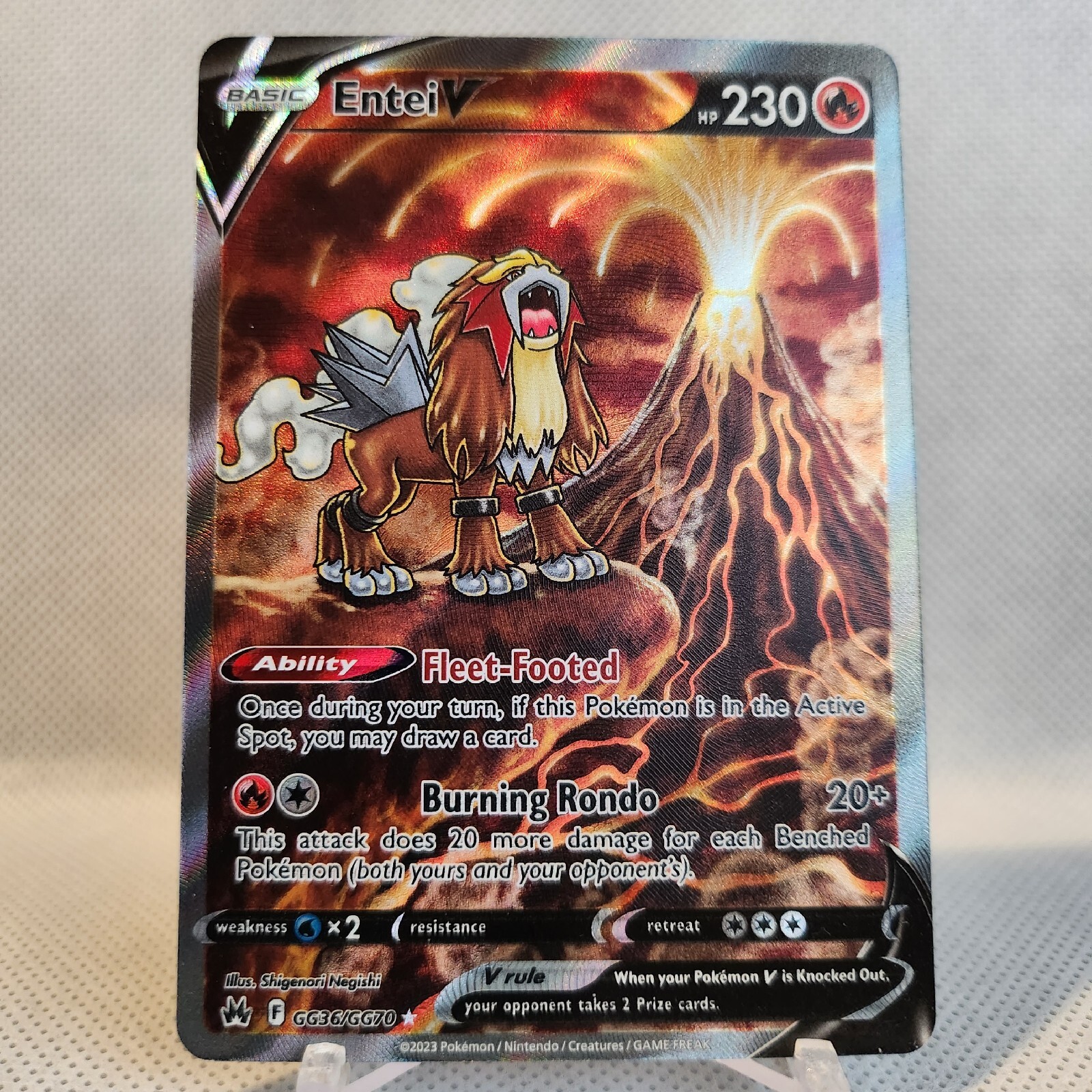 Entei V GG36 Crown Zenith: Galarian Gallery Pokemon TCG Holo Ultra Rare ...