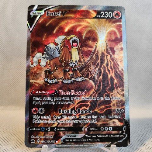Entei V GG36 Crown Zenith: Galarian Gallery Pokemon TCG Holo Ultra Rare ...