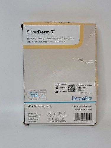 DermaRite Industries Silverderm 7 Contact Layer Ionic Silver Dressing ...