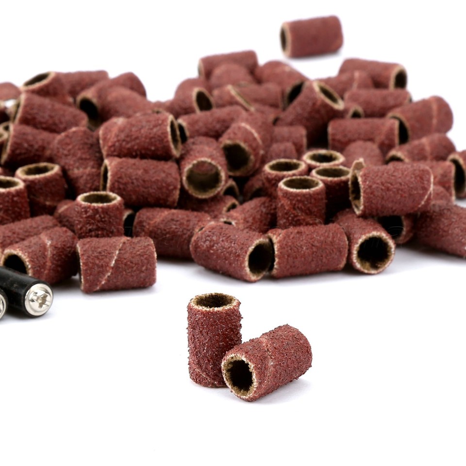 100pcs 80# Sanding Drum Sand Bands Shank Rotary Tool W/2 Mandrels for ...