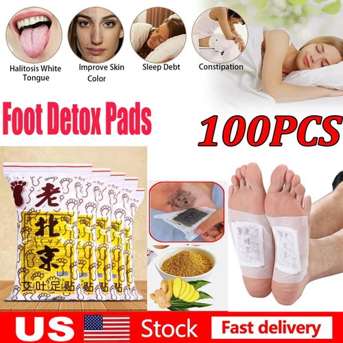 100PC Detox Foot Patches Pads Body Toxins Feet Slimming Deep Cleansing ...