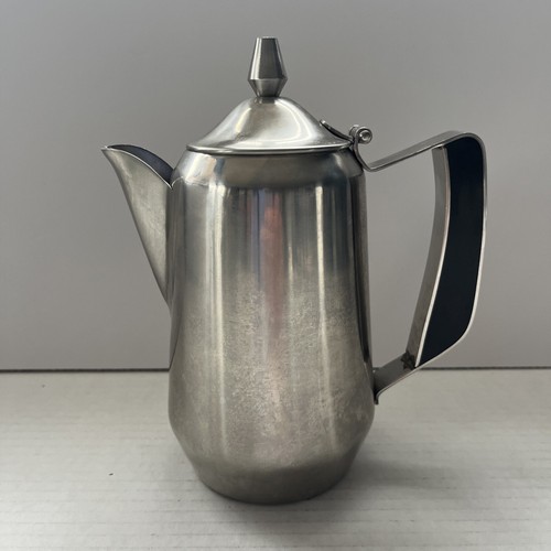 Vtg Oneida Teapot 18/8 Stainless Steel 8" Hinged Lid Coffee Tea MCM 60s ...