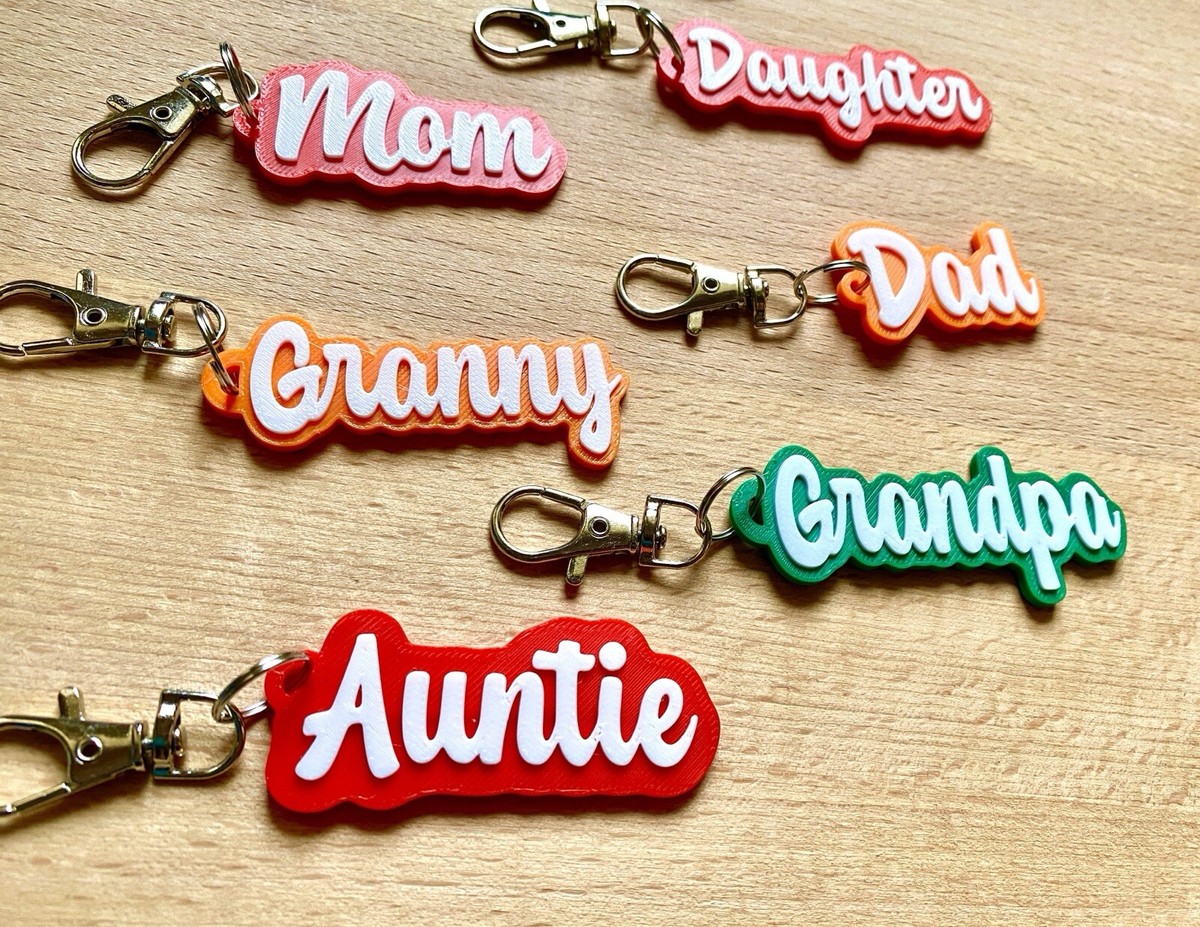 3D Effect Dwarf Grandma Grandpa Mom Dad With Heart Kids Personalized ...