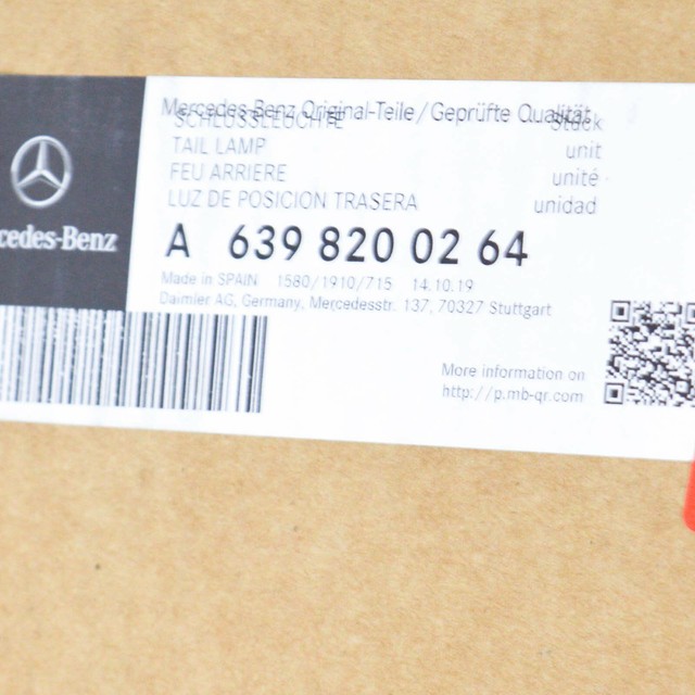 Mercedes-Benz W639 VIANO VITO Rear Light Assembly Right A6398200264 for ...