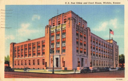 Wichita KS Kansas, US Post Office & Court House Building, Vintage ...
