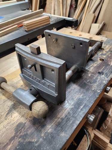 VINTAGE WILTON WOOD WORKING CARPENTER'S VISE 7" x 4" UNDER BENCH MOUNT ...