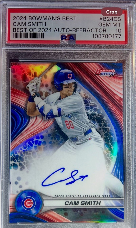 Cam Smith 2024 Bowman's Best Refractor Auto Rookie Cubs / Astros Graded ...