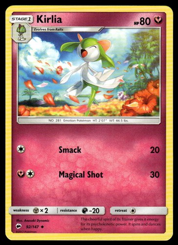 POKEMON KIRLIA BURNING SHADOWS 92/147 UC NM/M | eBay
