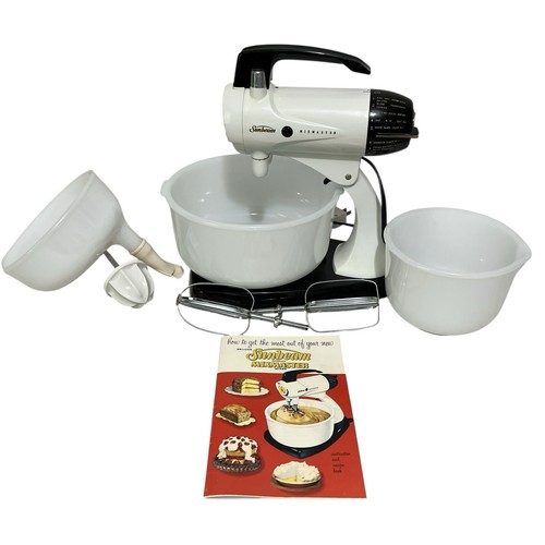 Vtg 1950’s Sunbeam Mixmaster Model 12 Stand Mixer 2 Bowls Juicer Manual ...