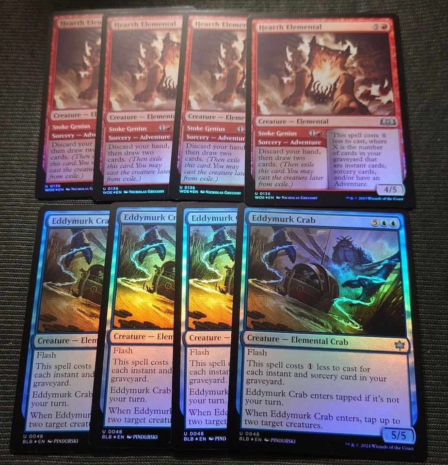 MTG Eddymurk Crab & Hearth Elemental FOIL 8 Card Set - Near Mint ...