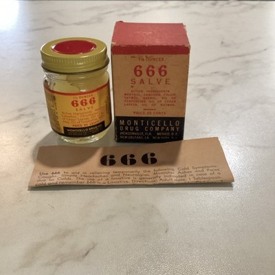 Vintage 666 Salve Jar W/ Box | eBay