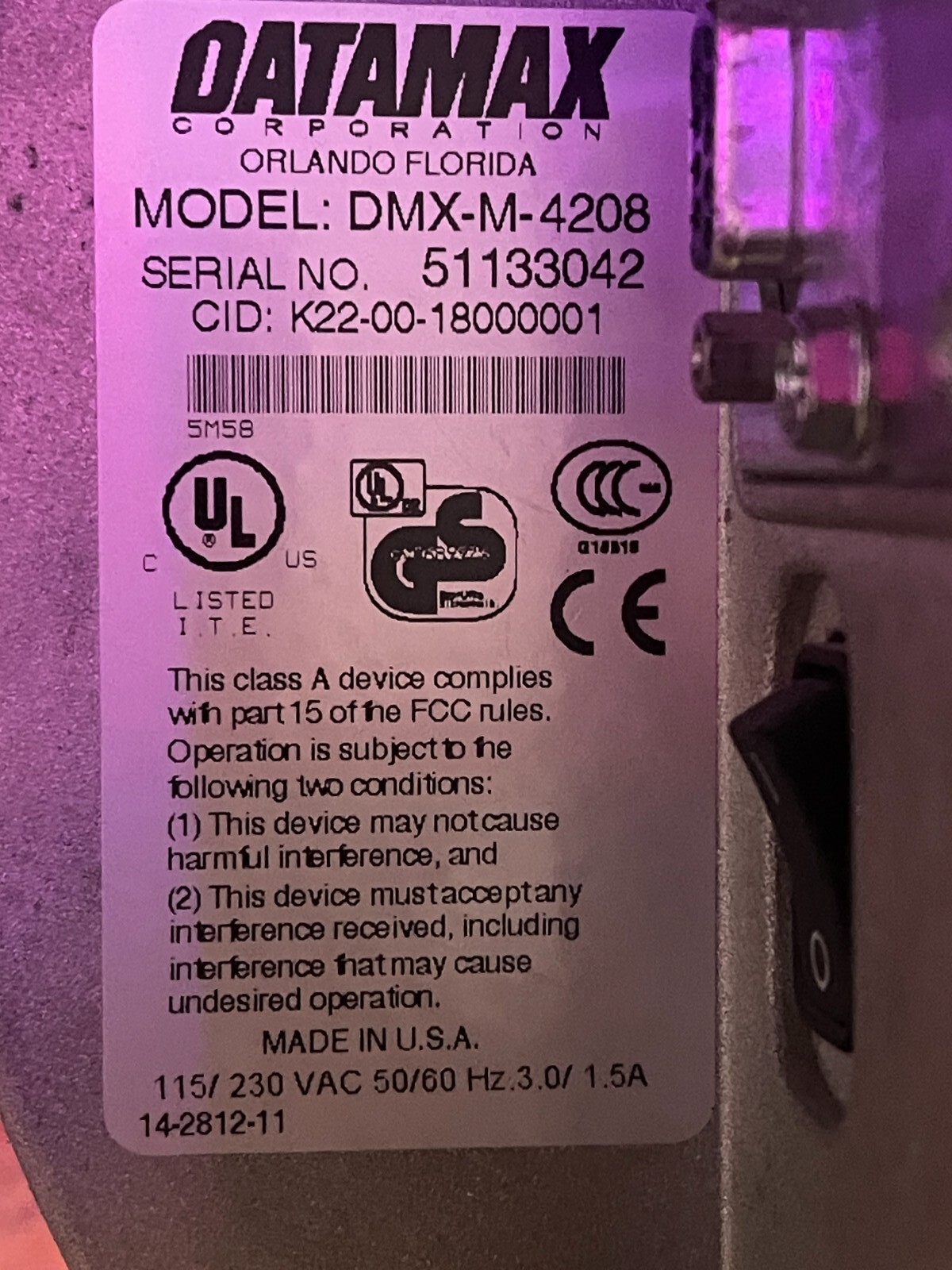 Datamax M-Class Mark 2 DMX-M-4206 *Tested* & Working USB& Parallel ...
