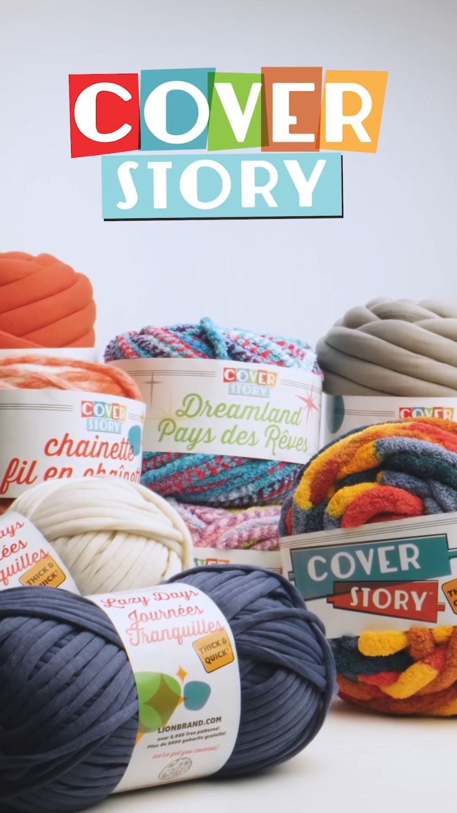 (1 Cake) Lion Brand Yarn 564-217AB Cover Story Dreamland Yarn, Cabbage ...