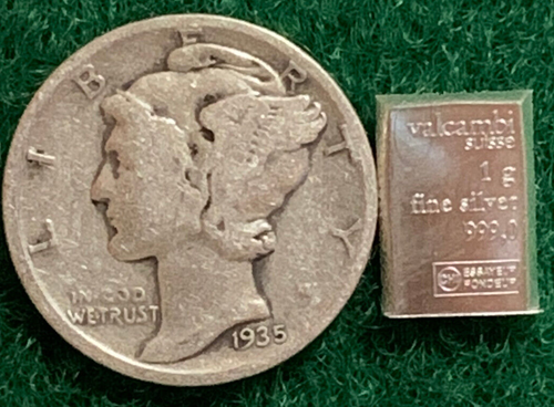 Rare Old 1935 Mercury US Coin Collection Dime 99,9% Pure Silver ...