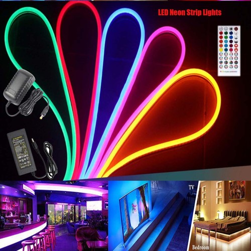 LED Strip Neon Tube Rope Lights RGB Waterproof 12V Flexible Lamp Home ...