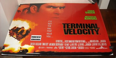 ROLLED TERMINAL VELOCITY UK DOUBLE SIDED MOVIE POSTER CHARLIE SHEEN ...