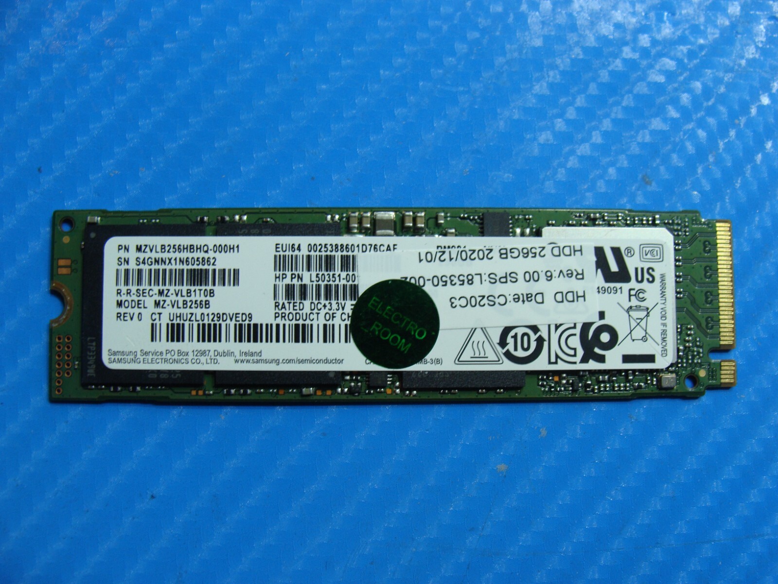 HP EliteBook 840 G7 Samsung 256GB SSD NVMe M.2 MZVLB256HAHQ-000H1 ...