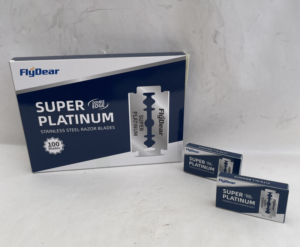 FlyDear Double Edge Stainless Steel Razor Blades - 100 Pack Barber ...