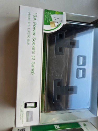 Lightwave RF Remote Controllable 2 Gang 13A Power Socket chrome LW270 ...