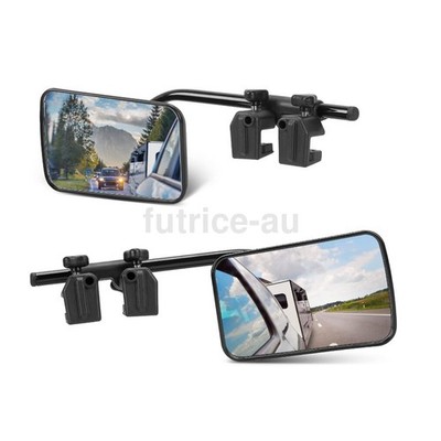 2× Heavy Duty Towing Mirrors Clip Clamp On Trailer Caravan Car Truck ...