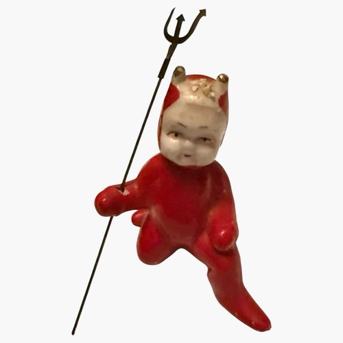 VTG Japan Little Kitschy Red Devil Pixie Elf Figurine with Original ...