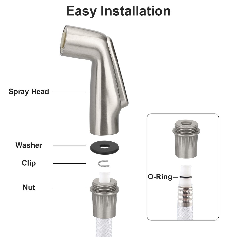 Kitchen Sink Side Sprayer Head Replacement Universal Attachment Pull ...